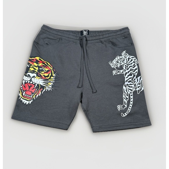 Ed Hardy | Shorts | Y2k Ed Hardy Tiger Dagger Fleece Shorts Xl Tattoo ...